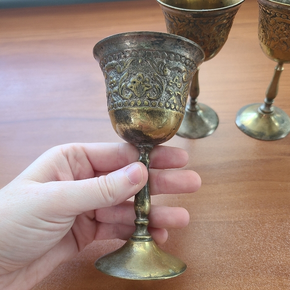 Vintage | Accents | Vintage Metal Mini Goblets | Poshmark